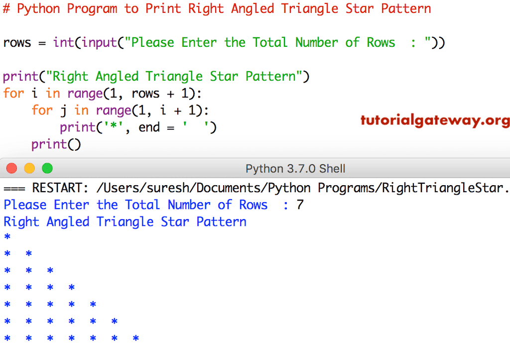 Star Triangle In Python
