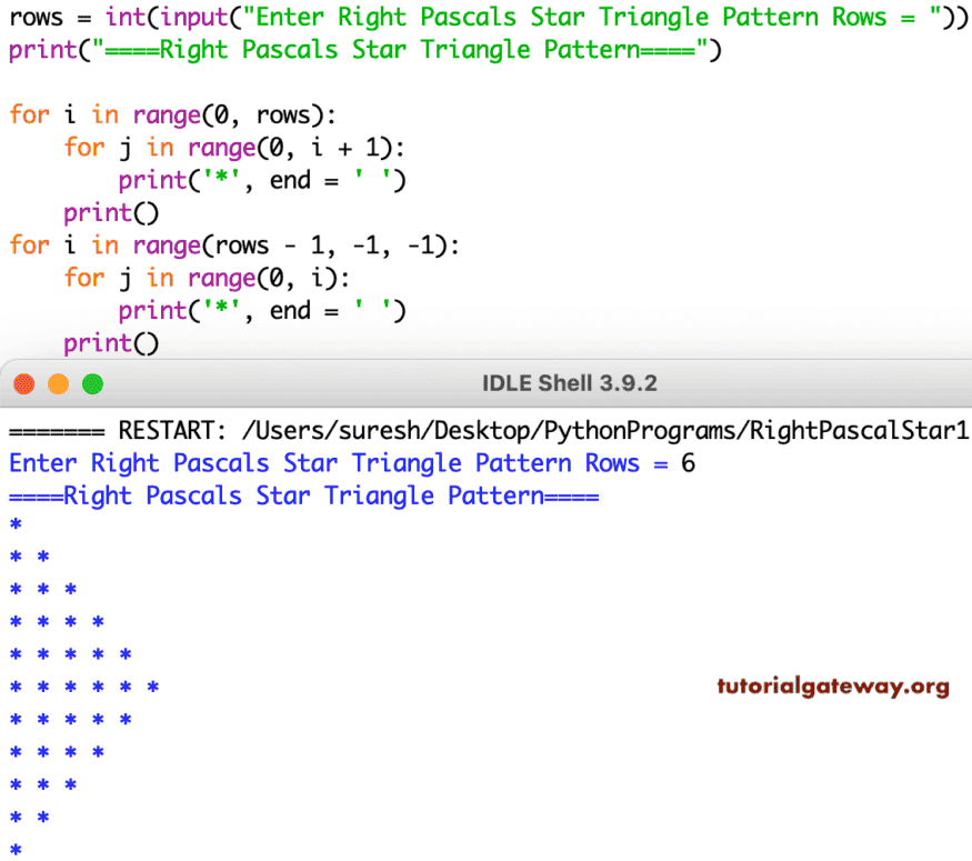 Star Triangle In Python