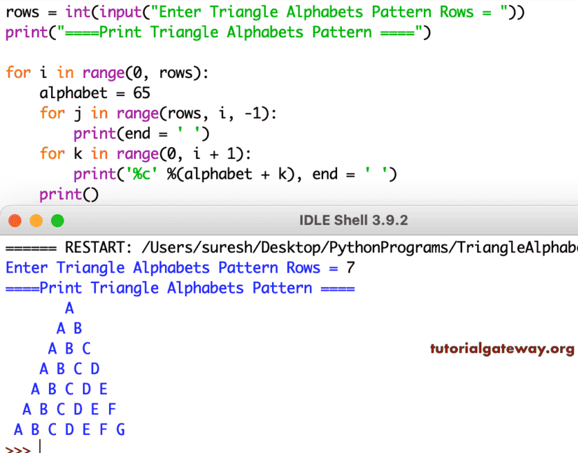 Print Triangle In Python