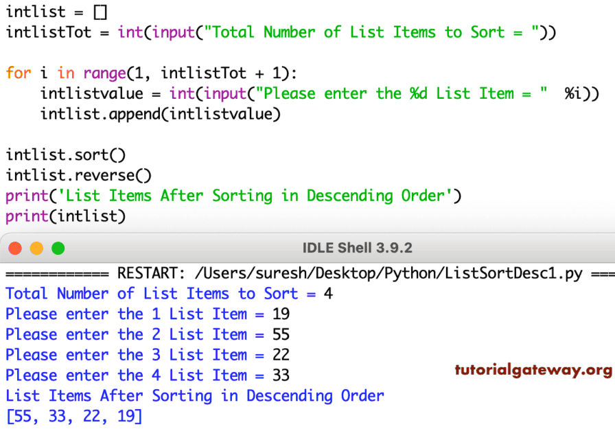 Python Order List Of Numbers Printable Templates Free
