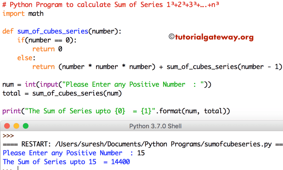 Python Program To Calculate Sum Of Series 1 2 3 n LaptrinhX