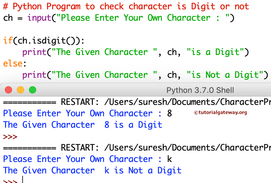 Python Program To Check Character Is Digit Or Not