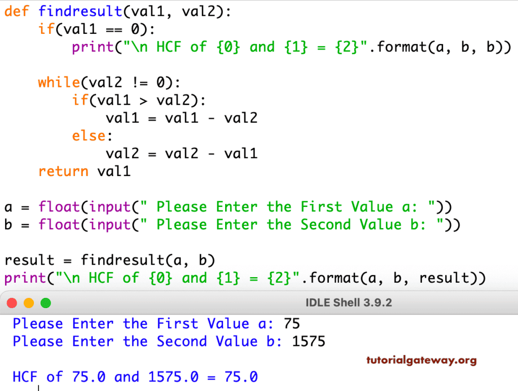 Python Program To Find GCD Of Two Numbers