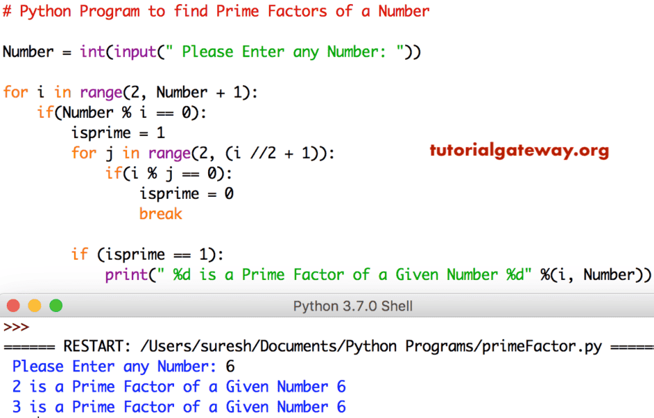 Python Program To Find Prime Factors Of A Number