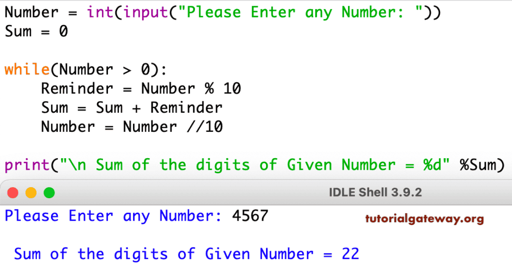 Python Program To Find Sum Of Digits Of A Number LaptrinhX