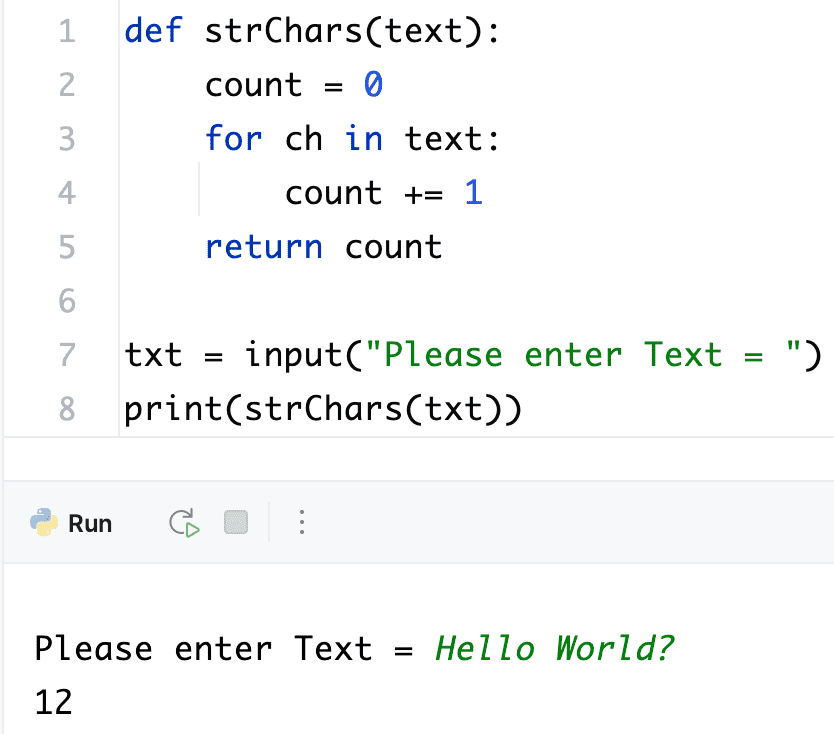Python Program To Find A String Length