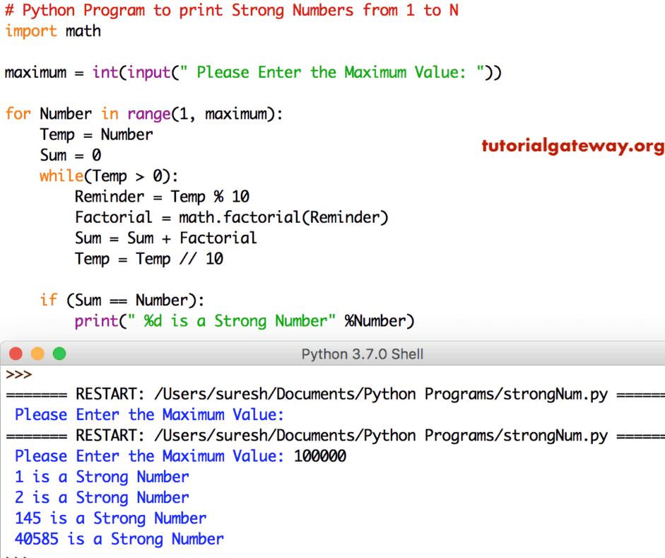 Python Program To Print Strong Numbers From 1 To 100 LaptrinhX