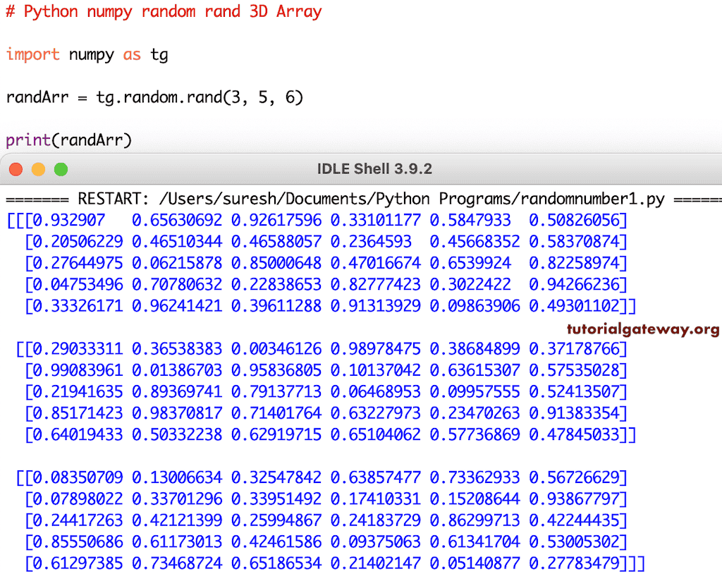 Python Numpy Random Rand Examples