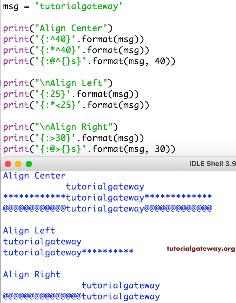 Python Format String Function