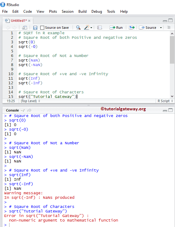 R Sqrt Function