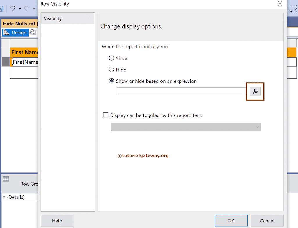 Hide SSRS Table Nulls