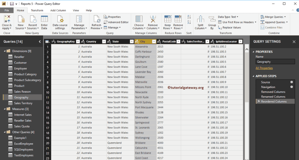 Remove or Reorder Columns in Power BI Remove or Reorder Columns in Power BI