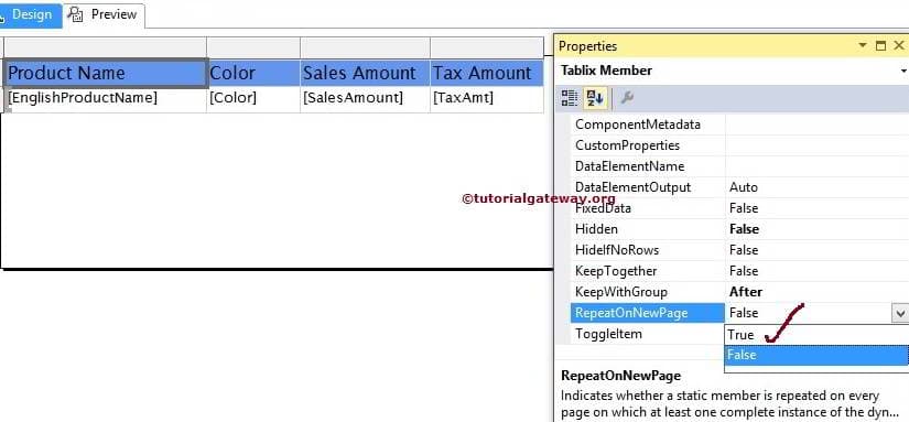 Repeat Headers On Each Page In SSRS
