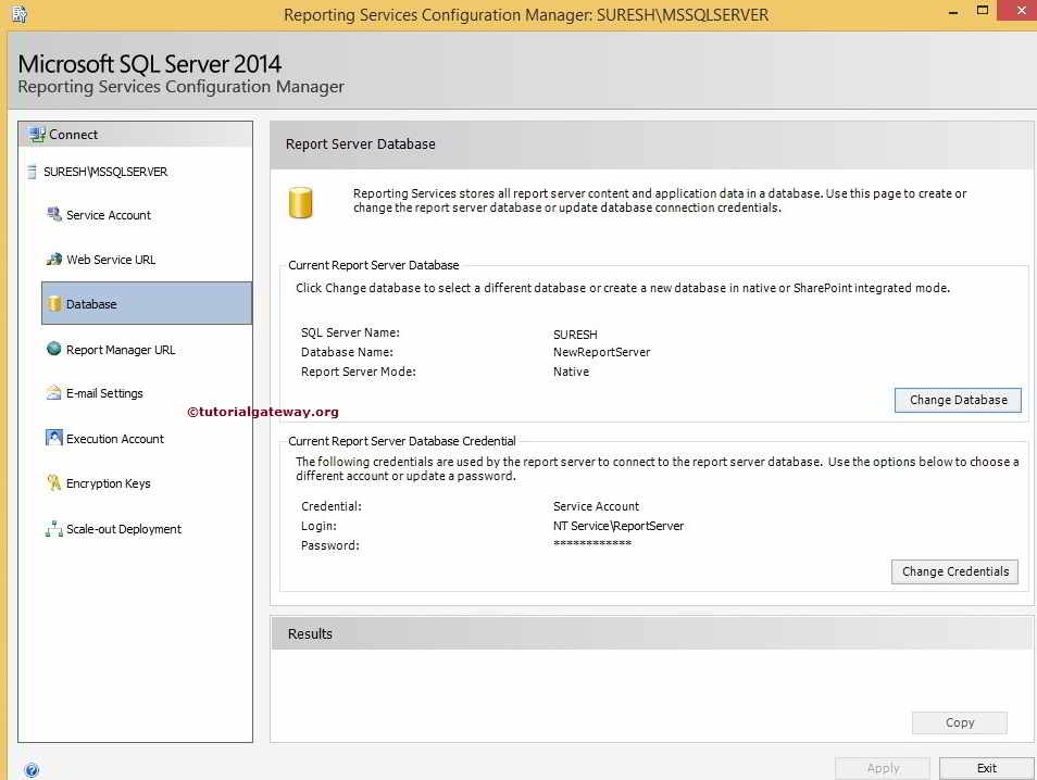 SQL Server Reporting Services Configuration Manager