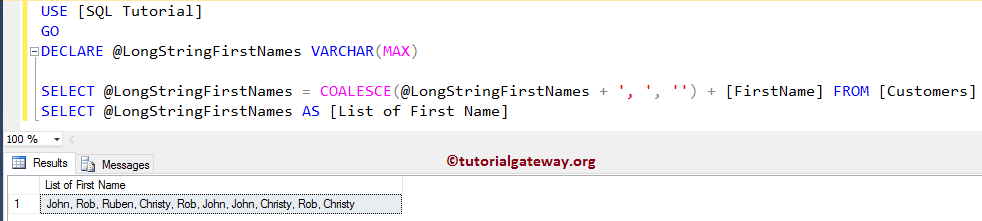 SQL Concatenate Rows Into String