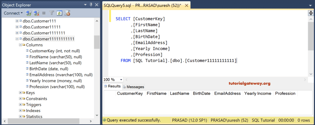 Sql Create Table Statement