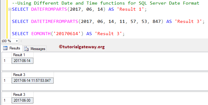 SQL DATE Format Format SQL Server Date Using Convert Format