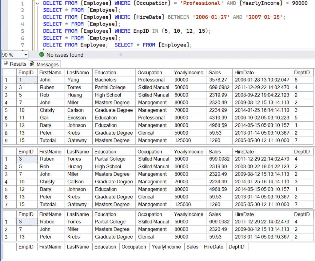 SQL DELETE Statement