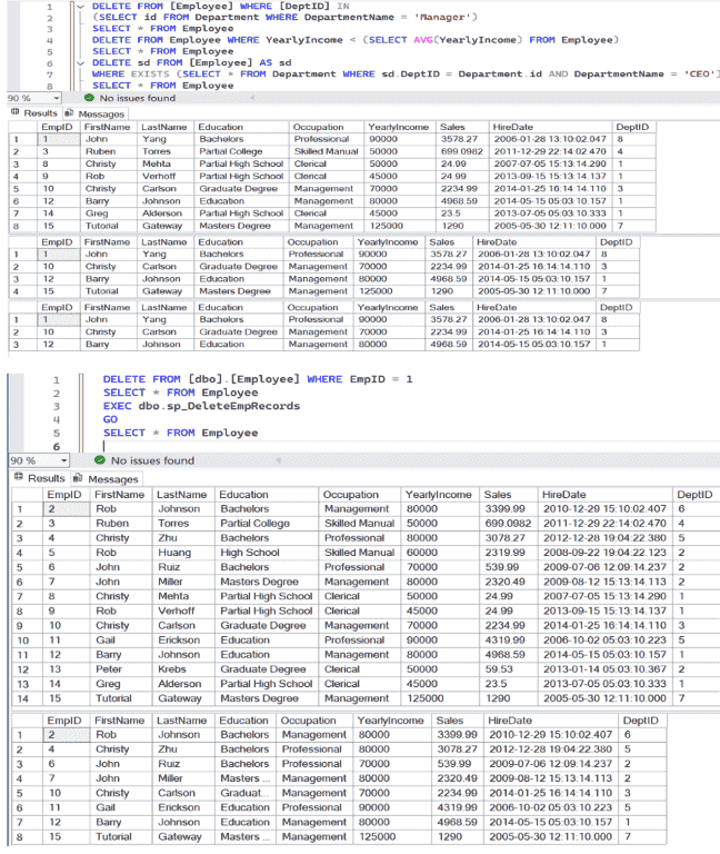 SQL DELETE Statement