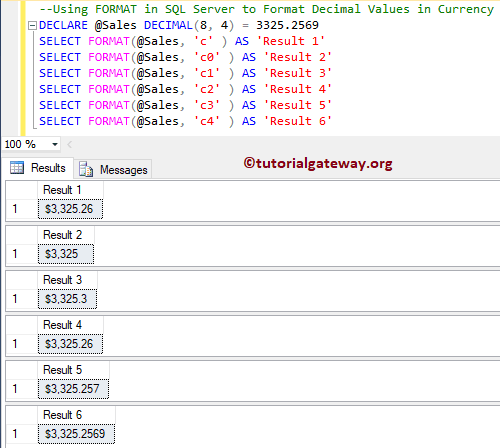 SQL Format Function