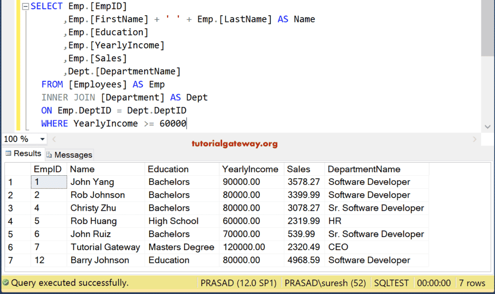 SQL Joins Inner Left Right Self Cross And Full