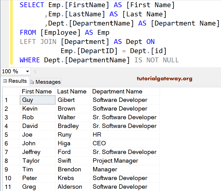 SQL Left Join