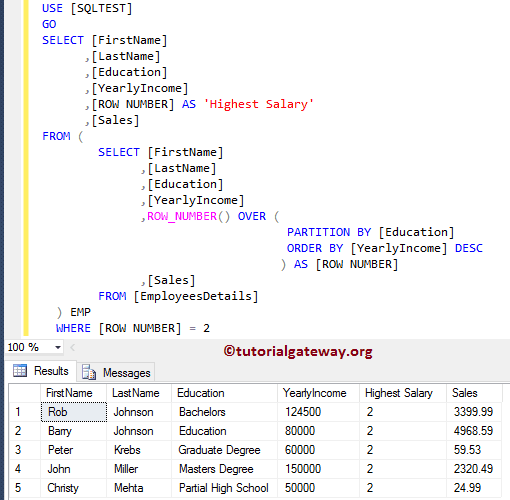 SQL Query To Find Nth Highest Salary