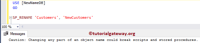 Rename A Table In Sql