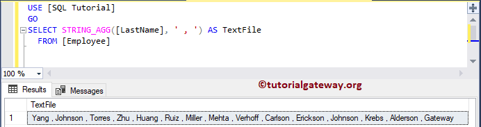 SQL STRING AGG Function
