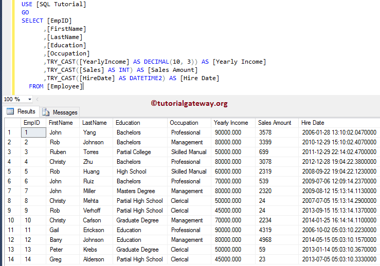 SQL TRY CAST LaptrinhX