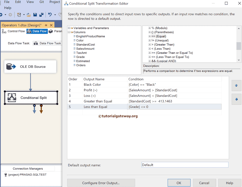SSIS Operators
