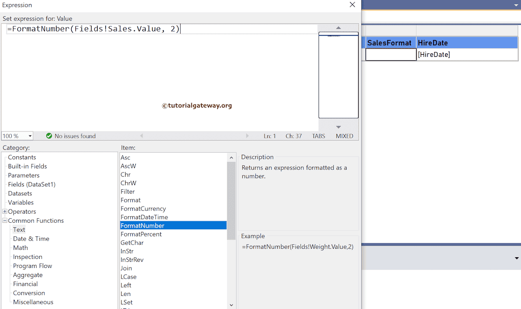 Ssrs Formatnumber Function 