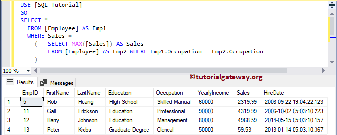 Select Rows With Maximum Value On A Column In SQL Server