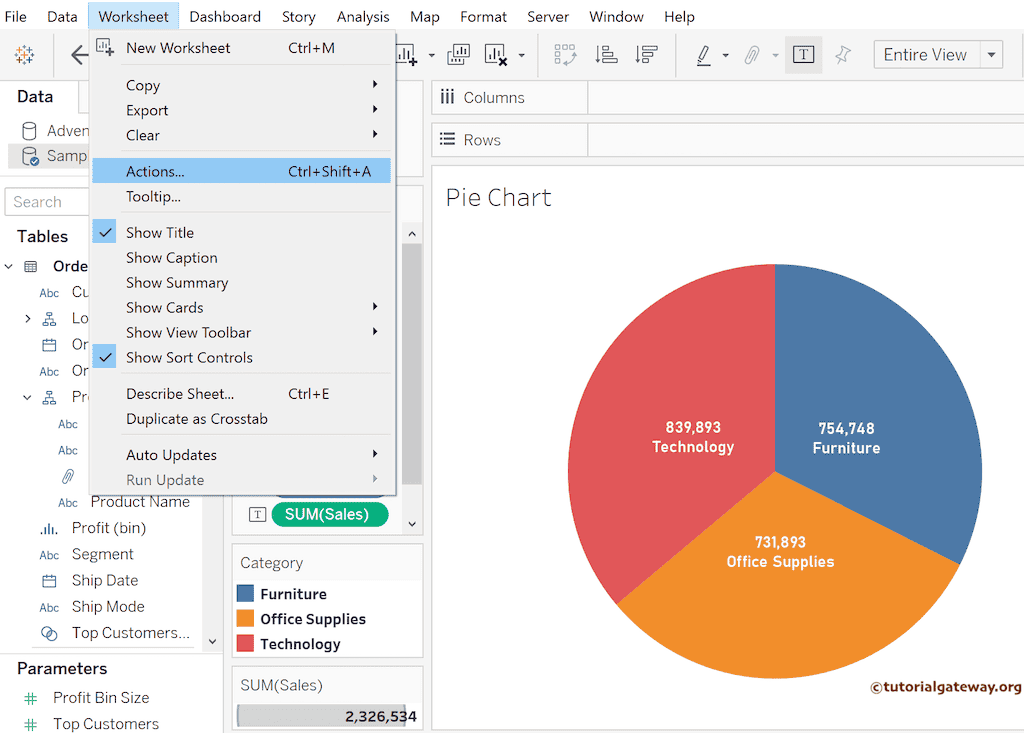 Tableau Action Filters Tableau Action Filters