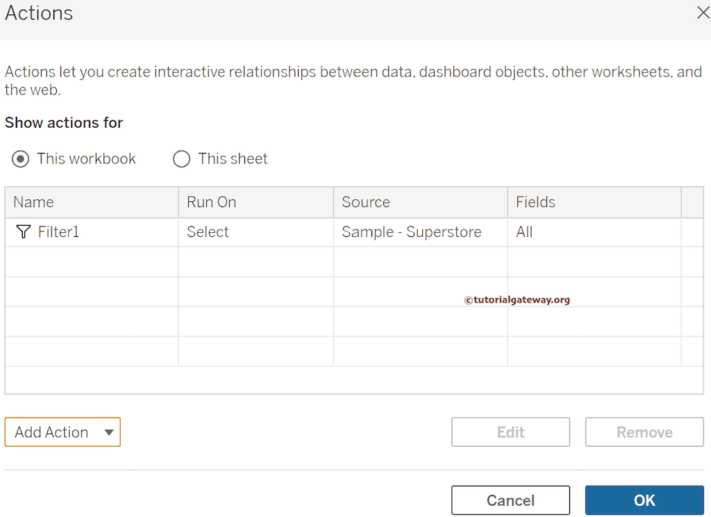 Tableau Action Filters Tableau Action Filters