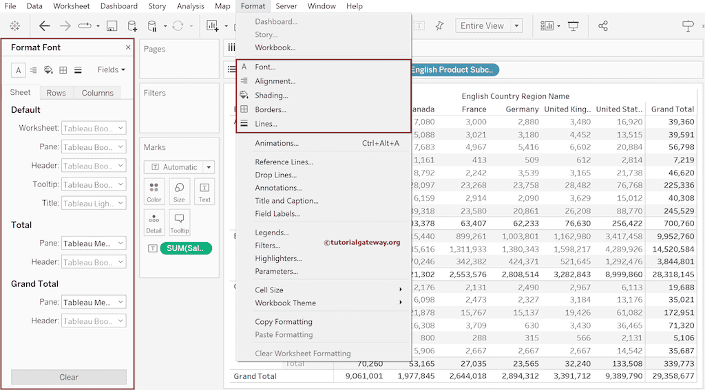 Tableau Formatting