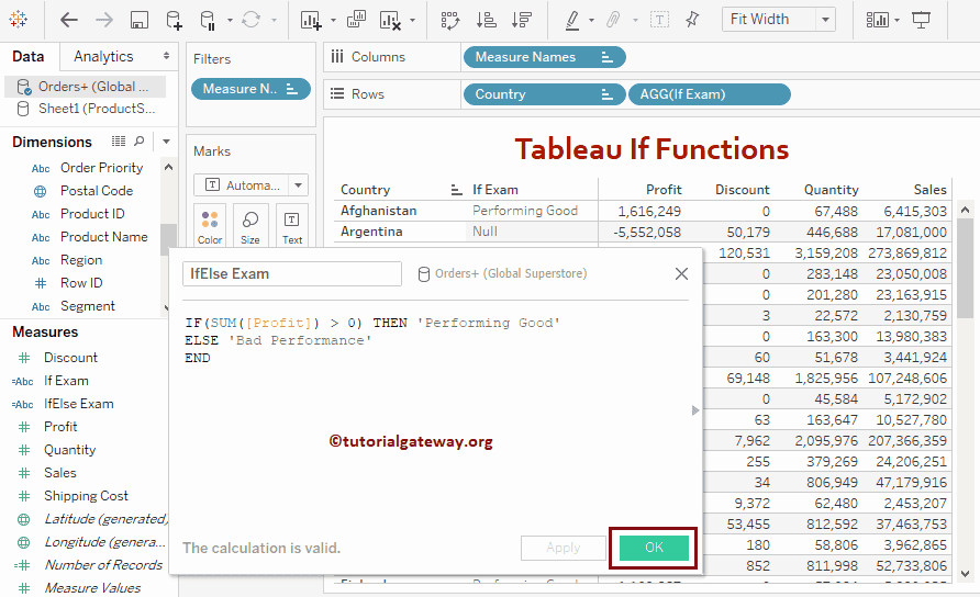 Tableau If Statement