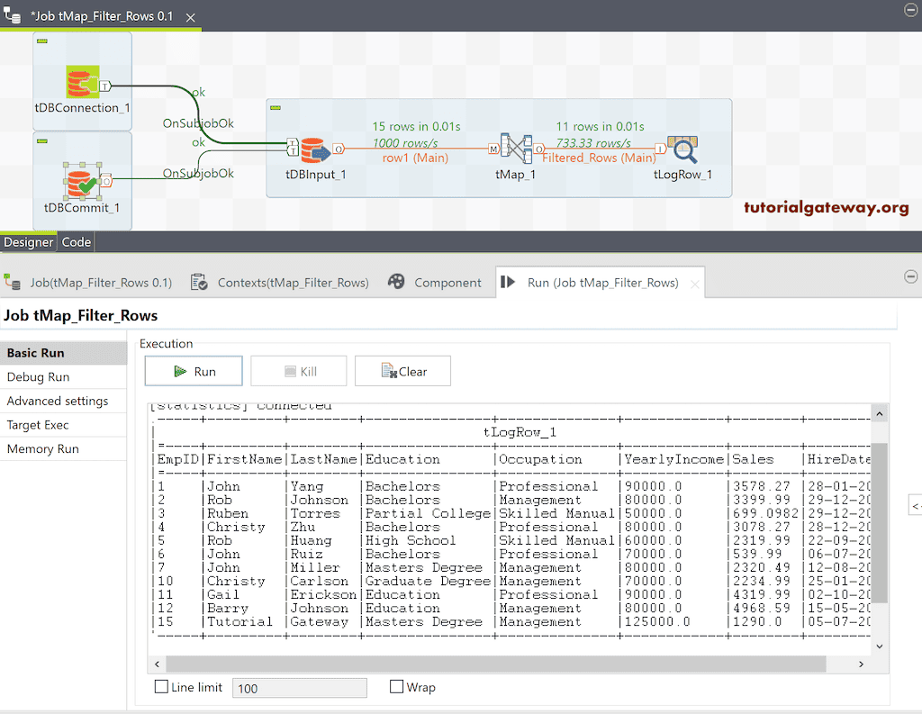 Talend Tmap Filter Rows