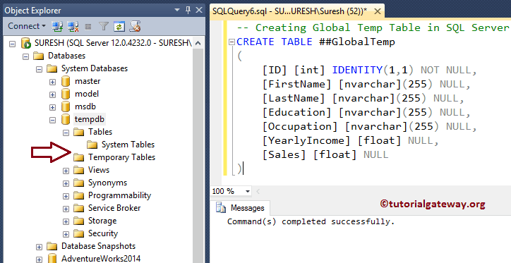 What Is Temp Table In Sql Server